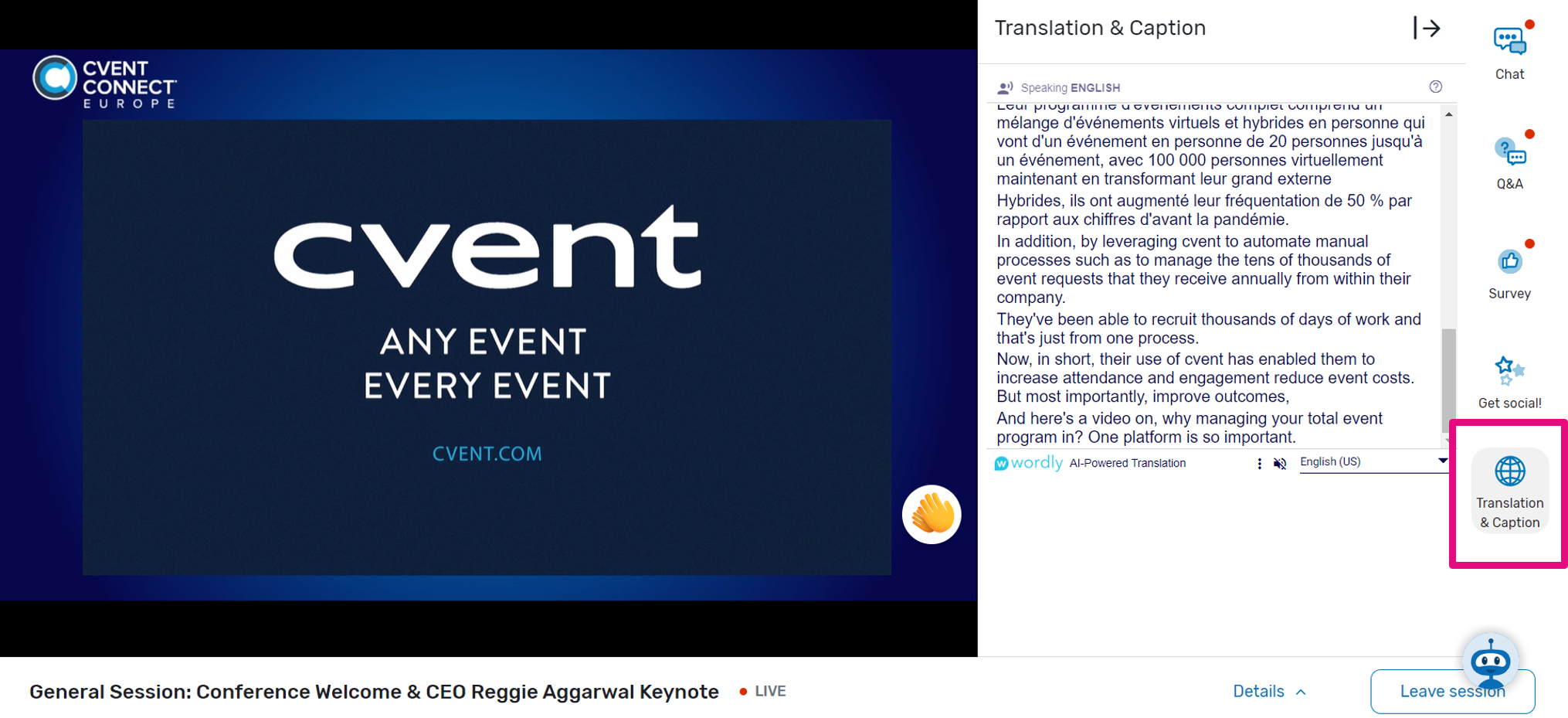 Wordly Launches Cvent Translation Solution